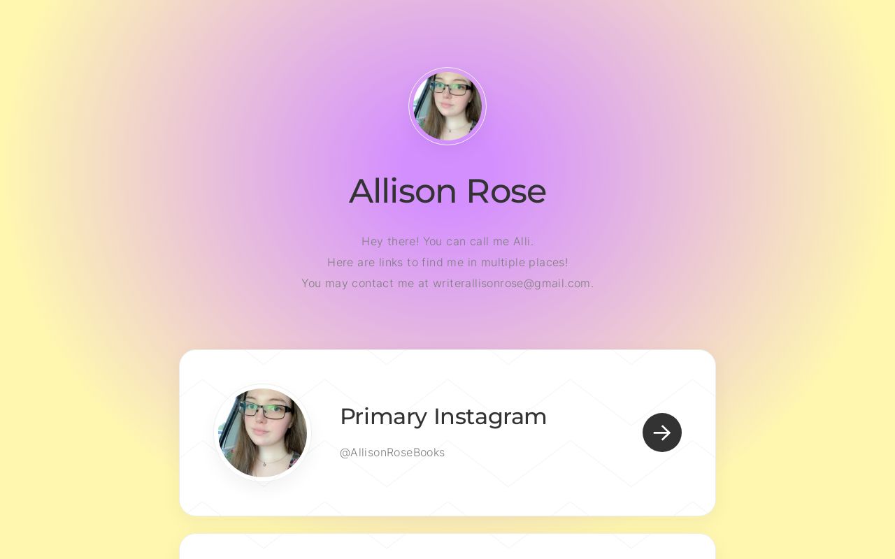 Allison Rose Bookstagram Links